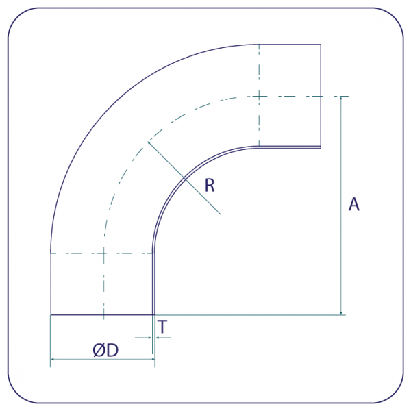 Stainless Steel 90Degree Bends x 1D radius,Grades 304 & 316L,Descaled ...