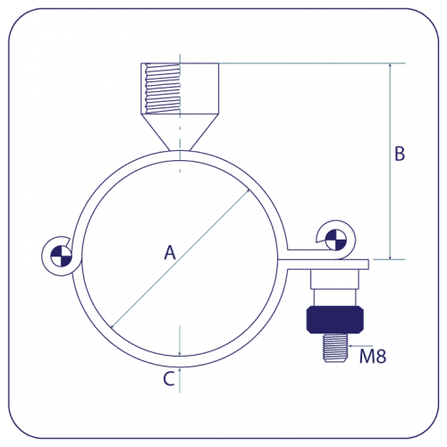 Stainless Steel Hinged Pipe Clip,304 C/W ½ BSP Boss - Concept Stainless